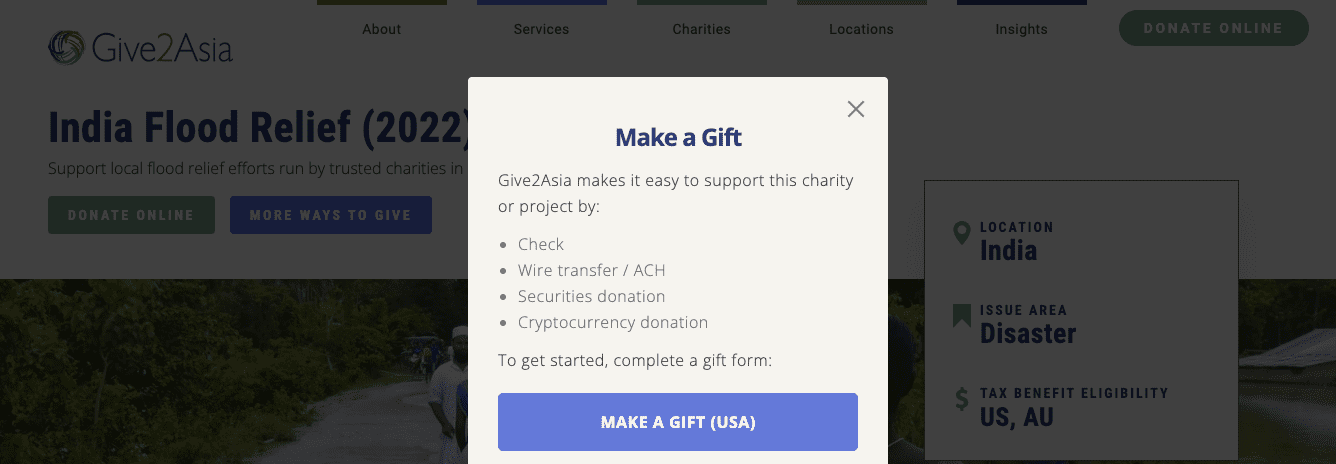 More ways to give to partner charities and projects