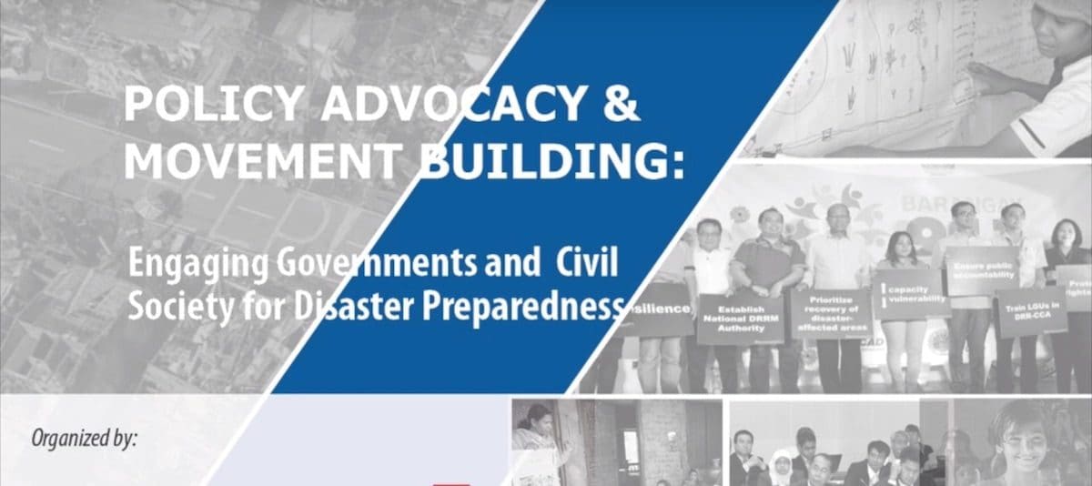 Webinar on Policy Advocacy and Movement Building for Disaster Preparedness